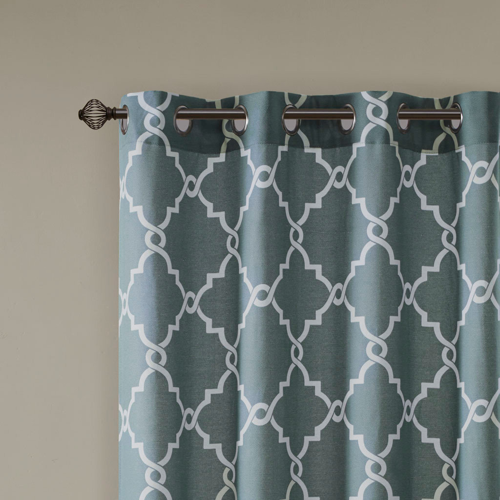 Madison Park Saratoga Fretwork Print Grommet Top Window Curtain Panel ...