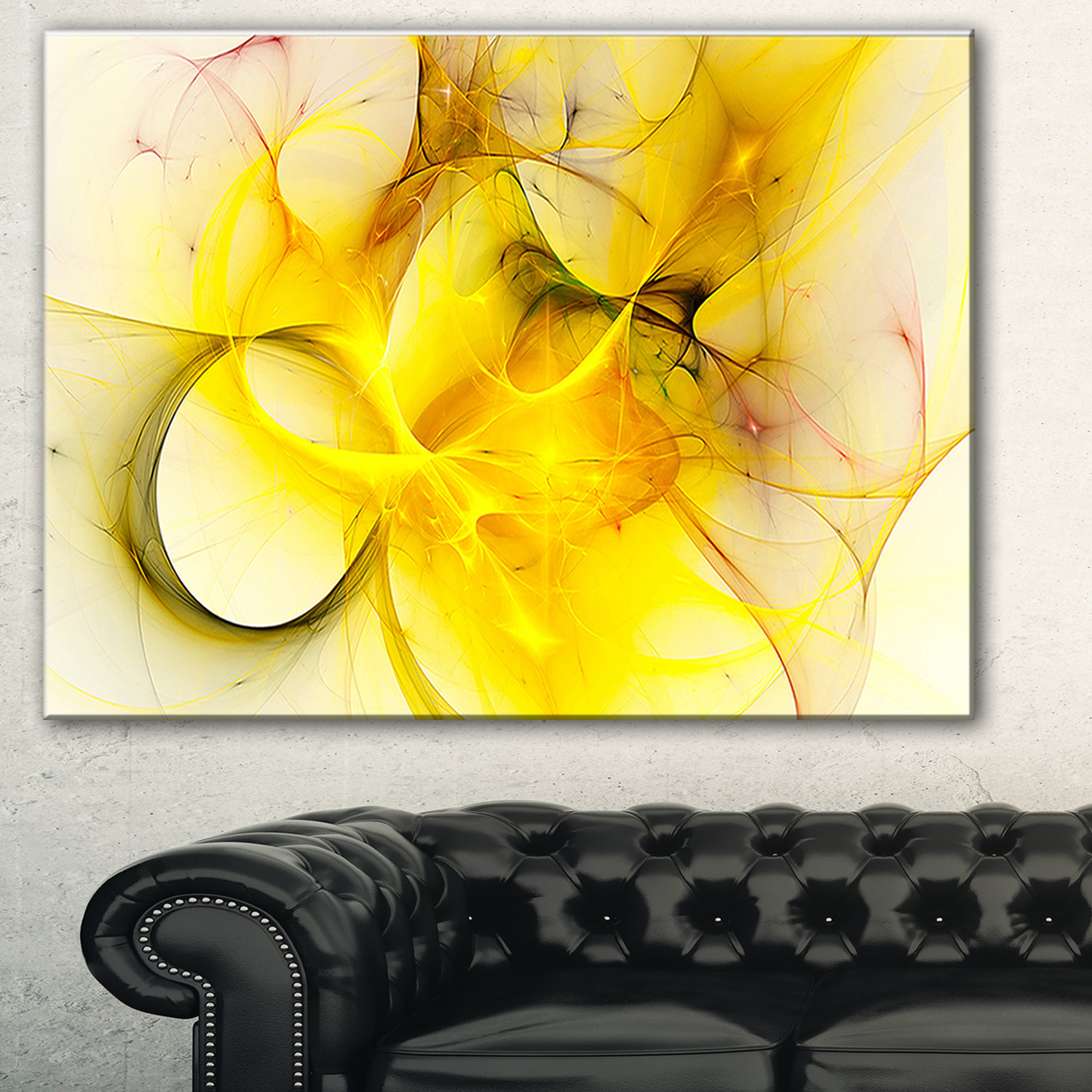 Designart - Light Yellow Nebula Star - Abstract Canvas art print, 32 ...