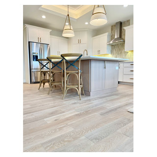 Ivory Painted and Rift Cut White Oak Open Concept Kitchen ...