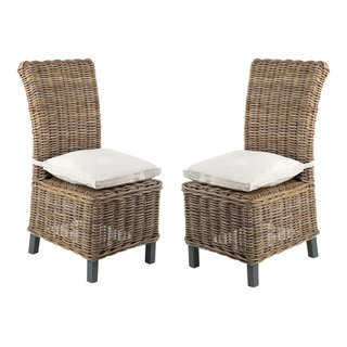 East at Main Sumter Gray Rattan Dining Chair Set - Tropical - Dining ...