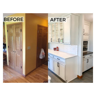 Kitchen Remodel with Ivory Cabinets , Drop Zone, and Hutch Area ...
