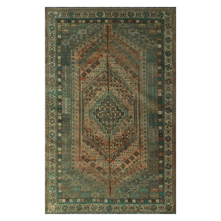 Fine Vintage Distressed Jamal Rust Rug, 5'7 x 8'9 - Southwestern - Area ...