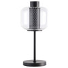 Coaster Ingrid Modern Metal & Glass Shade Bedside Table Lamp in Black ...