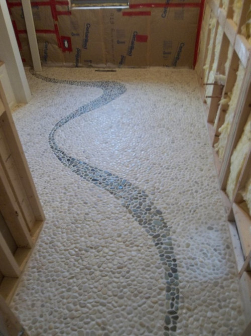 Pebble tile floor is done!