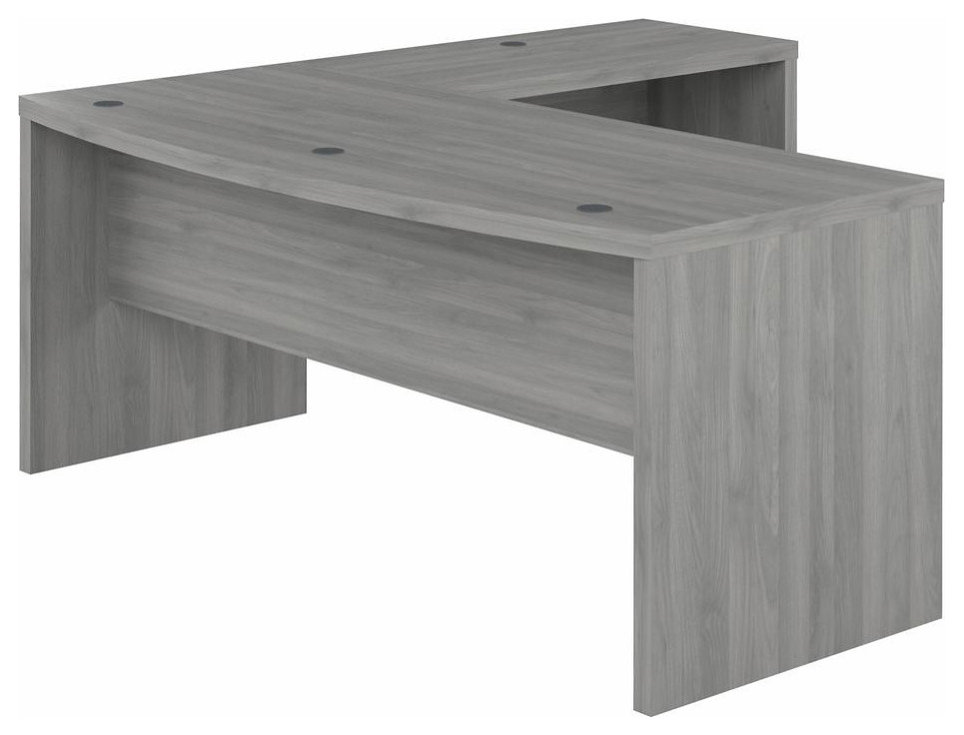 Echo 72W Bow Front L Shaped Desk in Modern Gray - Modern - Desks And ...