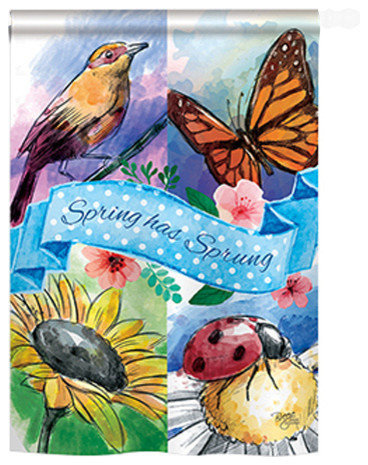 Floral Spring Has Sprung 2-Sided Vertical Impression House Flag ...