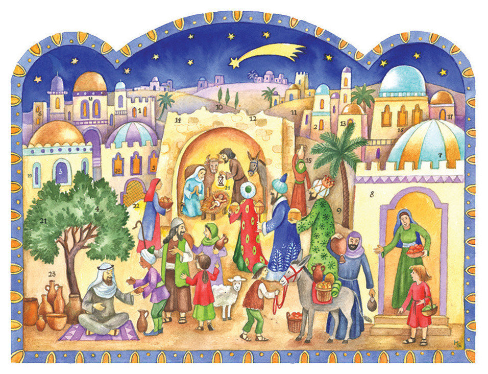 Sellmer Advent- Bright Nativity Scene - Tropical - Prints And Posters ...