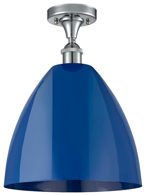 Innovations Plymouth Dome 12" Semi-Flush, LED, PC/Blue - Contemporary ...