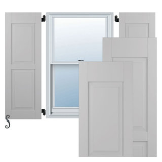 Two Equal Raised Panel Shutters (Per Pair), 18"Wx68"H - Traditional ...