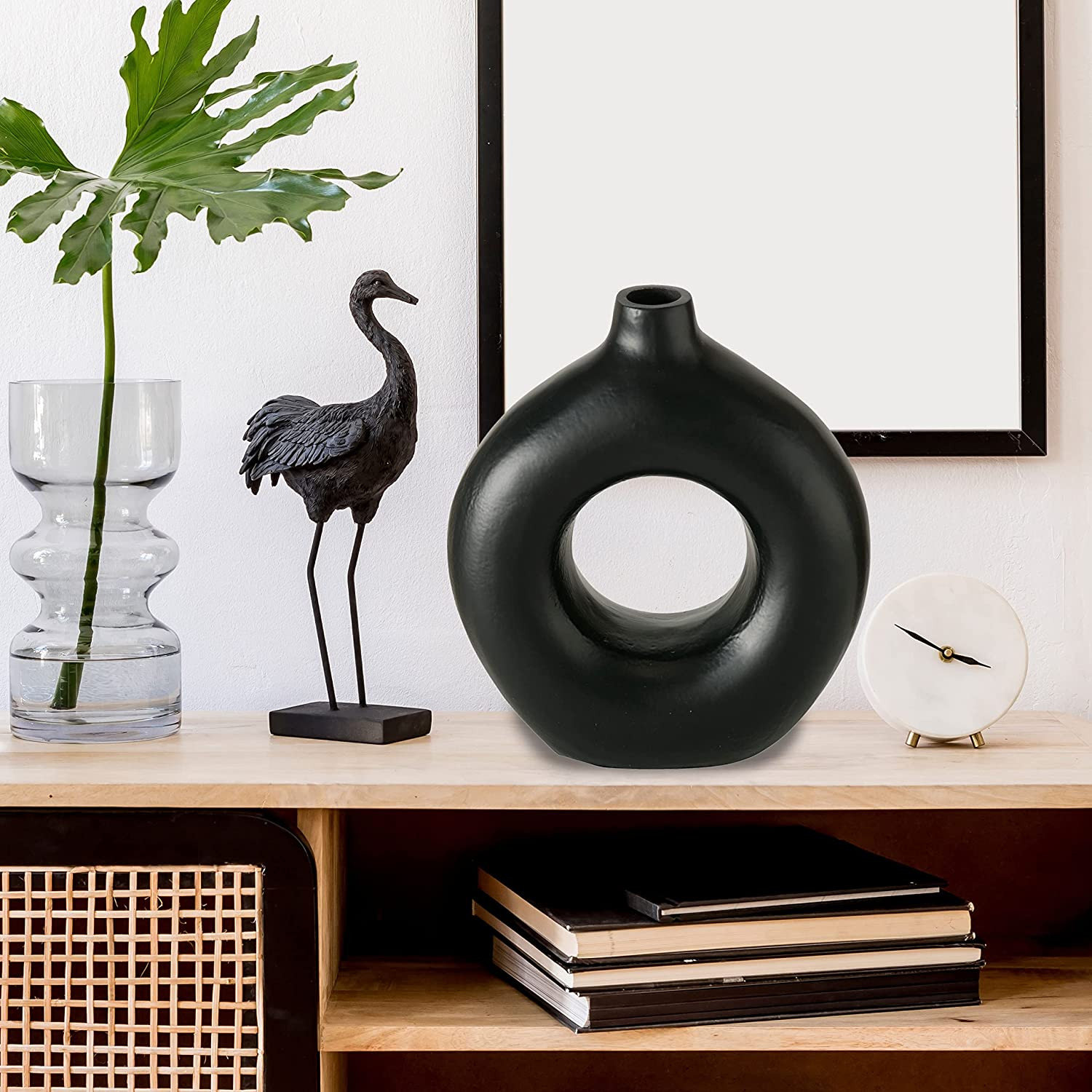 Iconic Ring Vase, 9 Inches, 9 L x 3 W x 7 1/2 H inches - Transitional ...