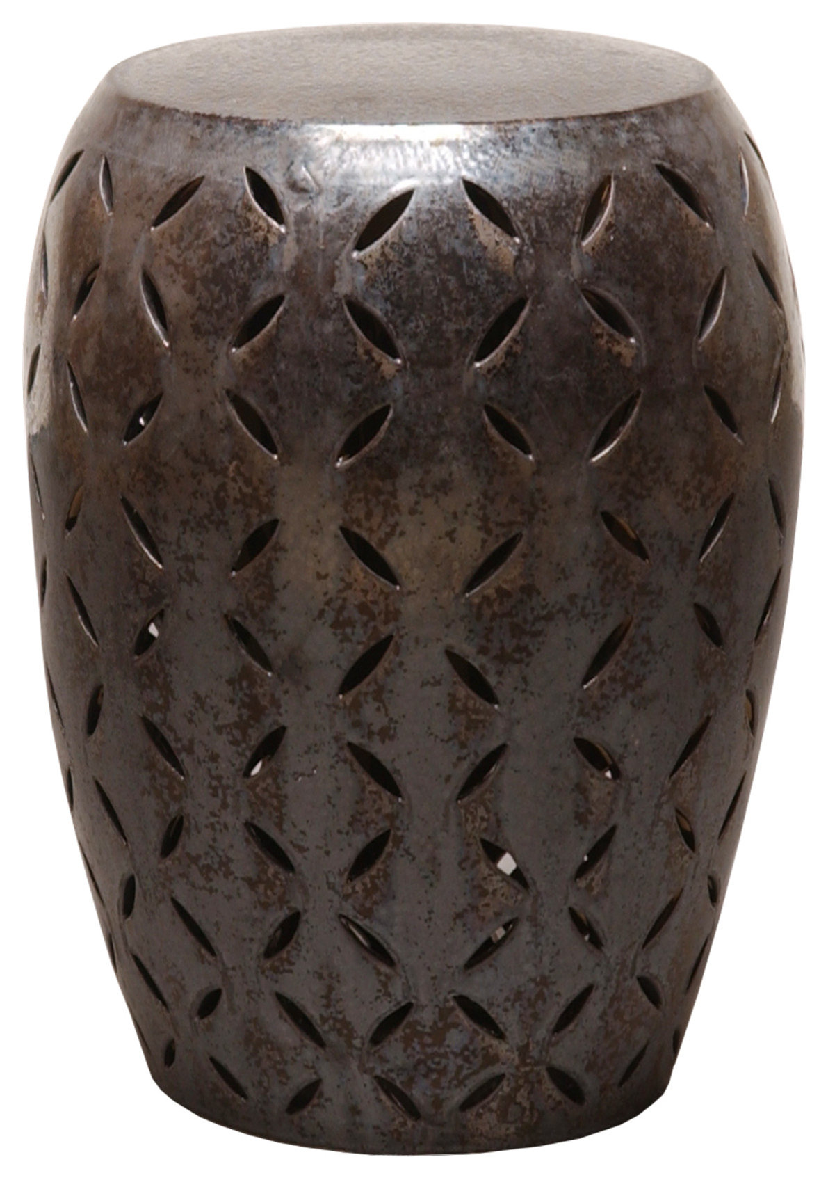 Gun Metal Lattice Garden Stool - Asian - Accent And Garden Stools - by ...