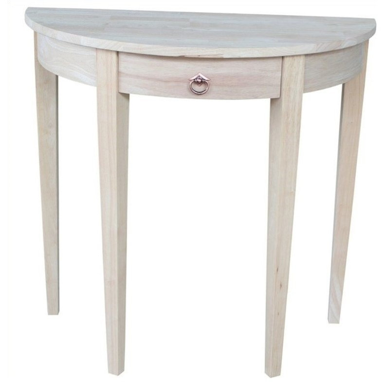 International Concepts Home Accents Unfinished Wood 1-Drawer Half Moon ...