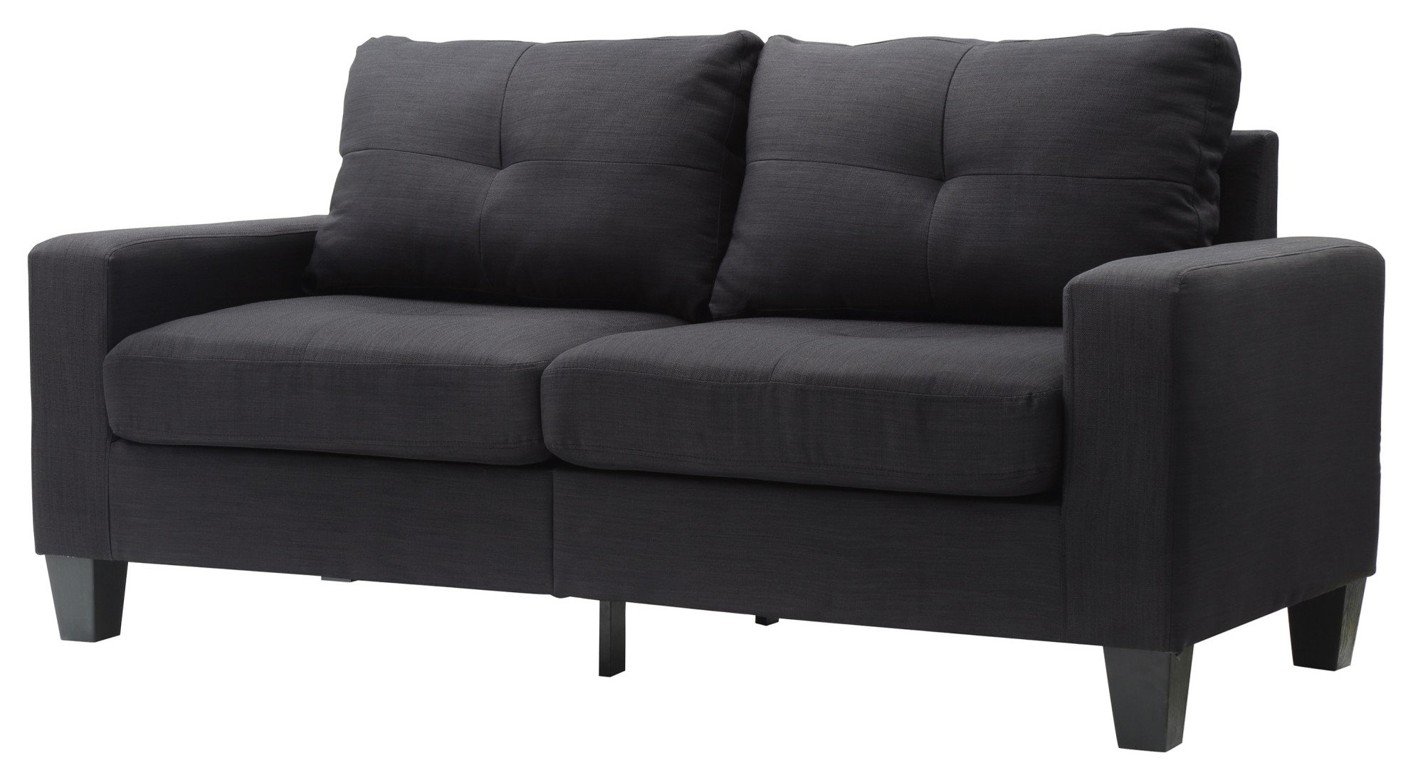 Black Cotton Sofa With Flared Arms - Transitional - Sofas - by ...