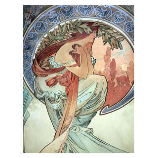 Tile Mural, Poster Girl Sunset Decoration By Alphonse Mucha Ceramic ...
