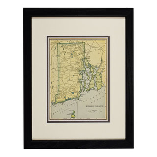Vintage Rhode Island Map, Framed Original RI Map - Authentic 1920s ...