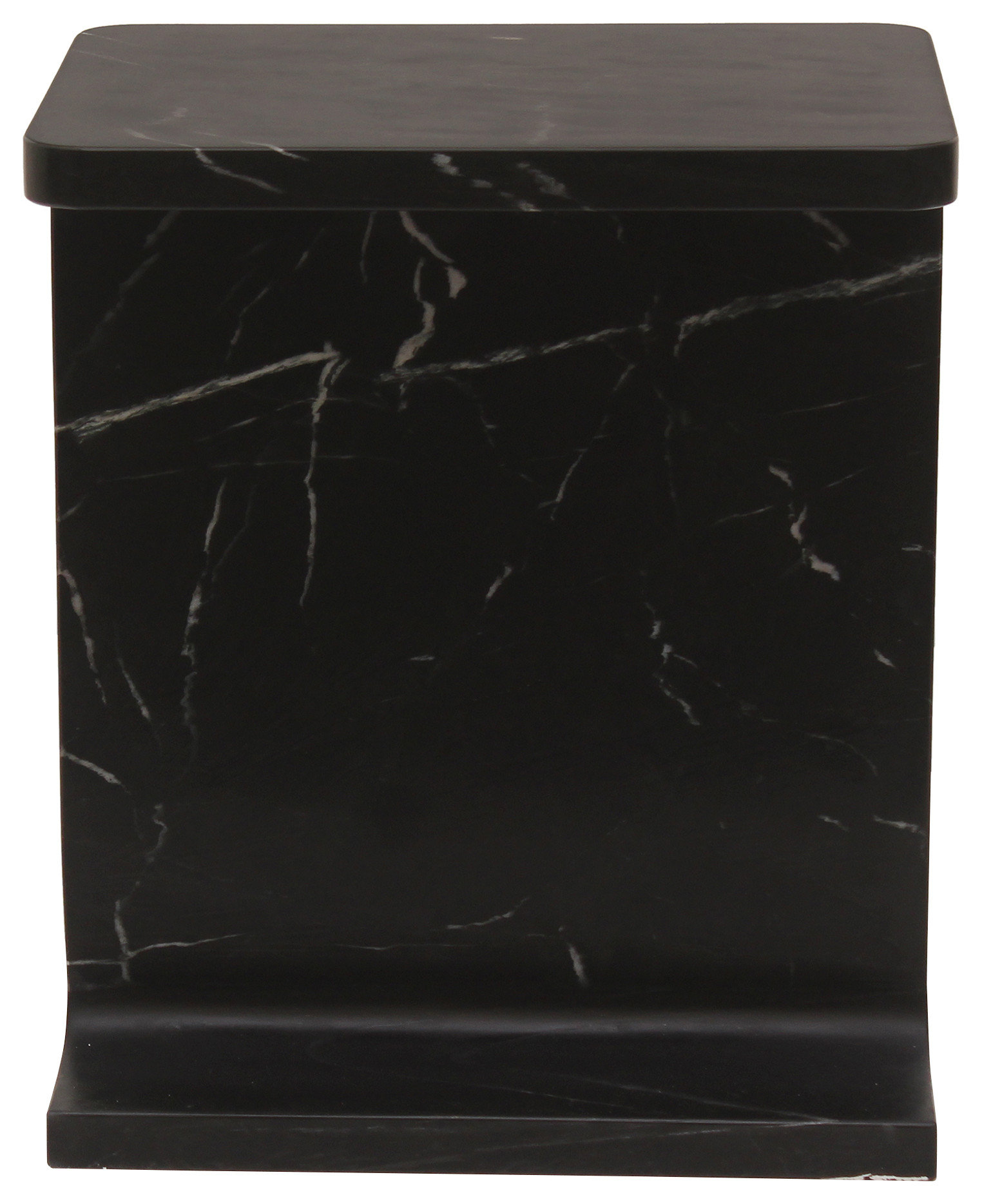 Tullia Black Marble Accent Table, 15W x 12D x 18H - Transitional - Side Tables And End Tables ...