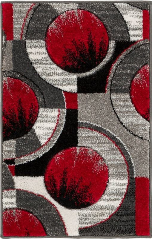 Well Woven Ruby Yolo Modern Geo Shapes Red Gray Area Rug, 2' x 3 ...
