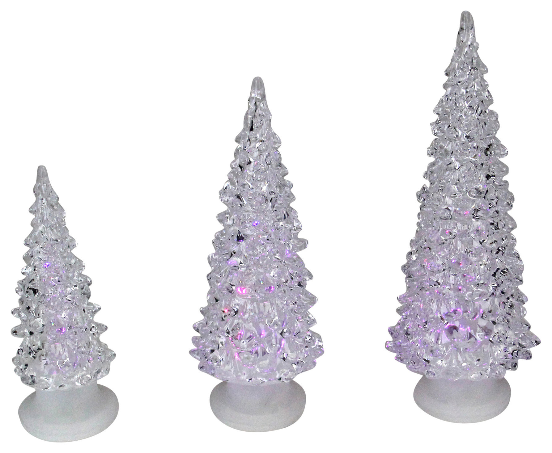 Set of 3 Color Changing LED Lighted Christmas Trees - Modern - Holiday ...