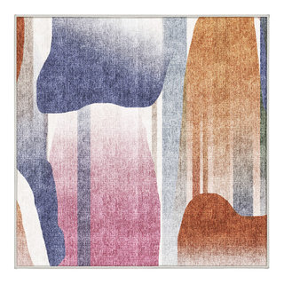 Washable Palette Knife Liquide Area Rug, Square 4' - Contemporary ...