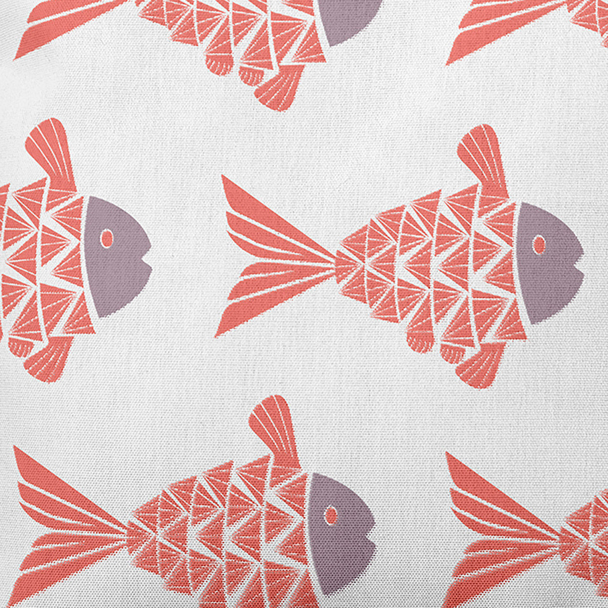 Fish Tales, Animal Print Pillow, 26" x 26" - Beach Style - Decorative ...
