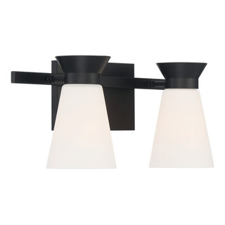Caleta Two Light Vanity, Black - Transitional - Bathroom Vanity ...