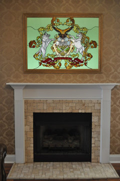 Stained glass window over fireplace: weird or ok?