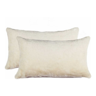 12"x20"x5" Natural Cowhide Pillow, Set of 2 - Contemporary - Decorative ...