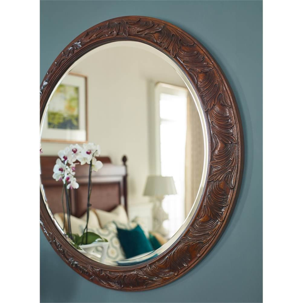 Hooker Furniture Charleston Round Traditional Wood Mirror in Cherry ...