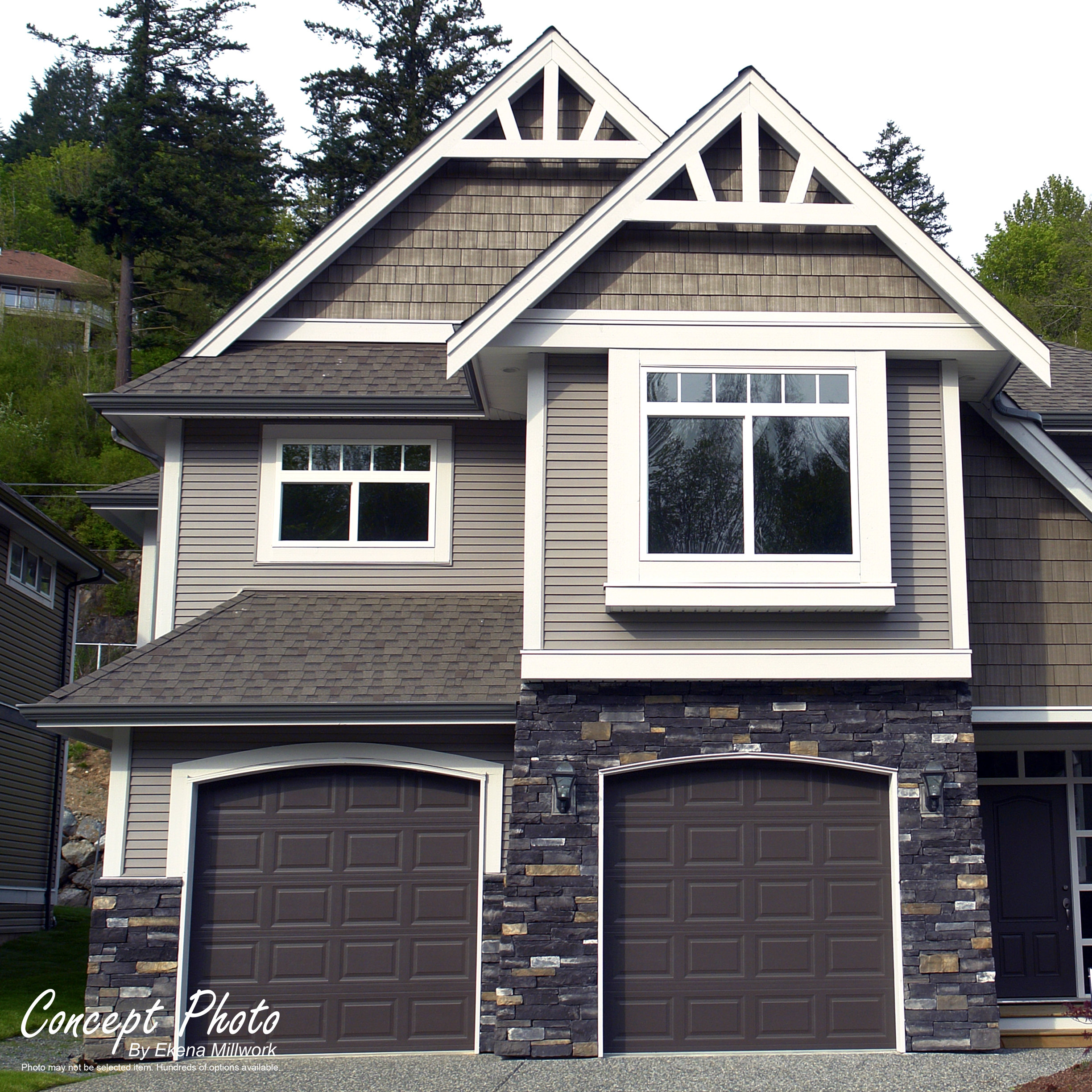 Ericson Architectural Grade PVC Gable Bracket, 72"Wx36"H (12/12 Pitch ...