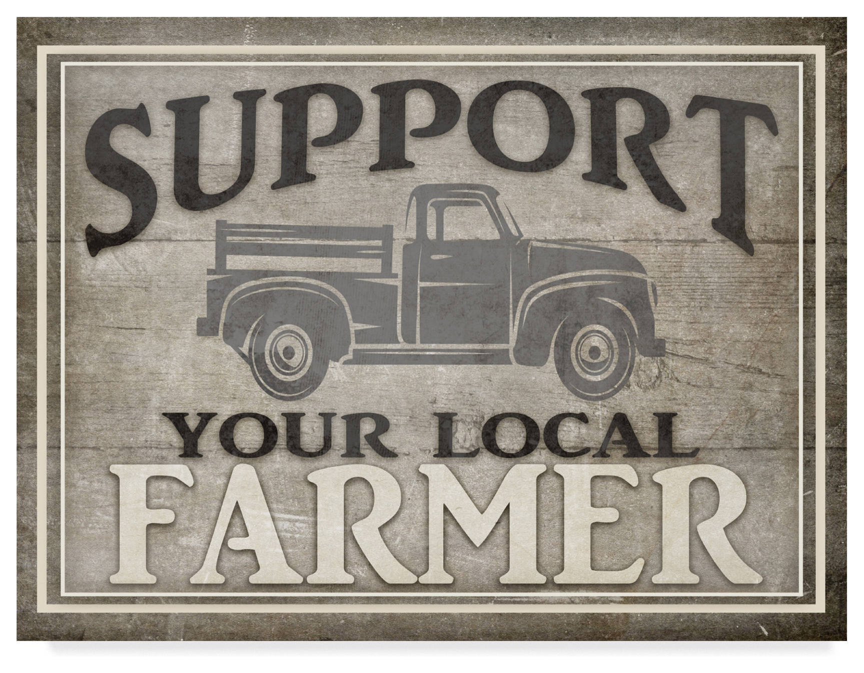 "Vintage Farm Local Farmer" by Lightboxjournal, Canvas Art, 32"x24 ...