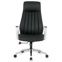 High Back Fabric Office Chair With Chrome Base, Dillon Black ...