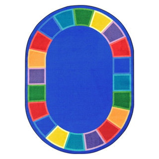 Kid Essentials, Early Childhood Color Tones Rug, 7'8" x 10'9" Oval ...