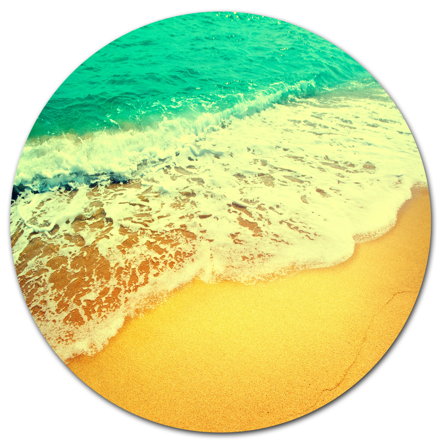 Beautiful Sea Summer Background, Seashore Disc Metal Artwork, Disc of ...