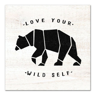 Love Your Wild Self Bear Wall Art, 24x24 - Rustic - Prints And Posters ...