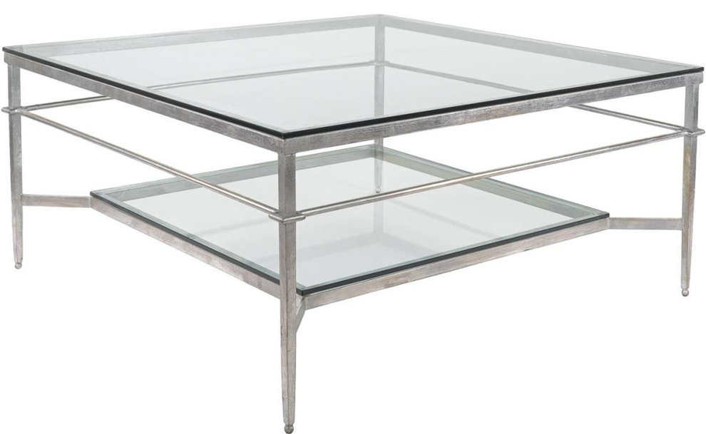 Garzon Silver Leaf Glass Cocktail Table - Contemporary - Coffee Tables ...