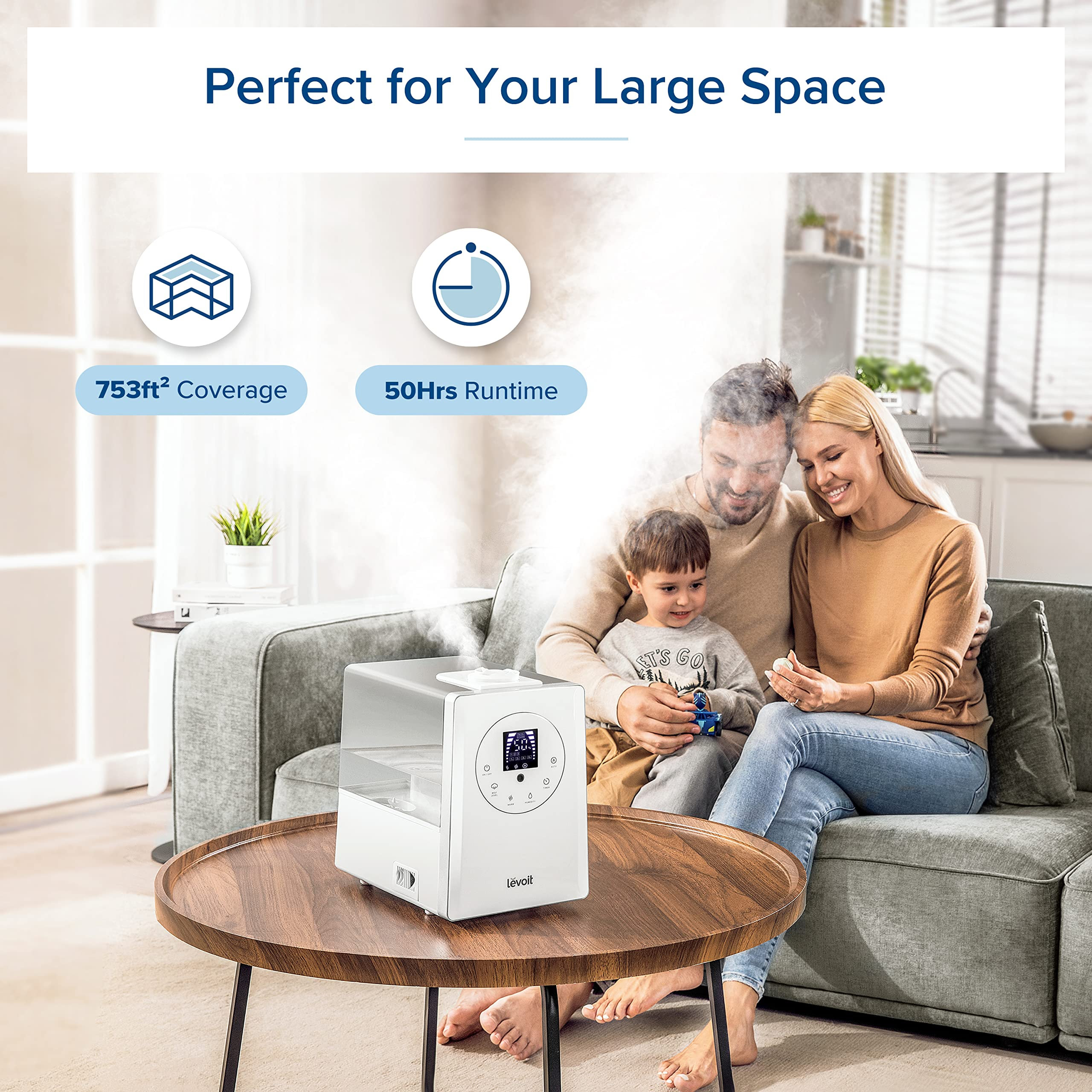 Humidifiers for Bedroom Large Room Home, 6L Warm and Cool Mist ...