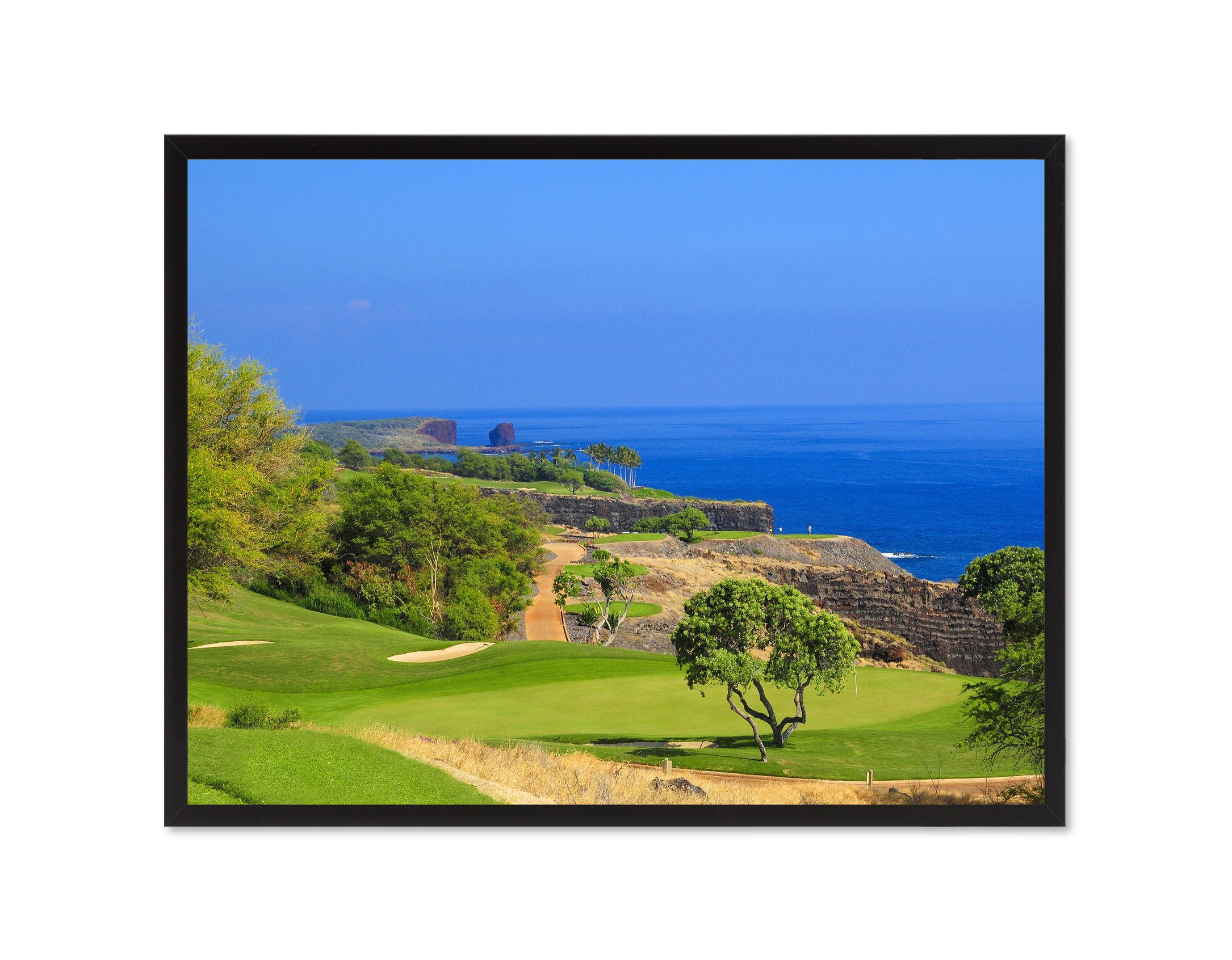 Coastal CA Golf Course Photo Print on Canvas with Picture Frame, 22"x29 ...