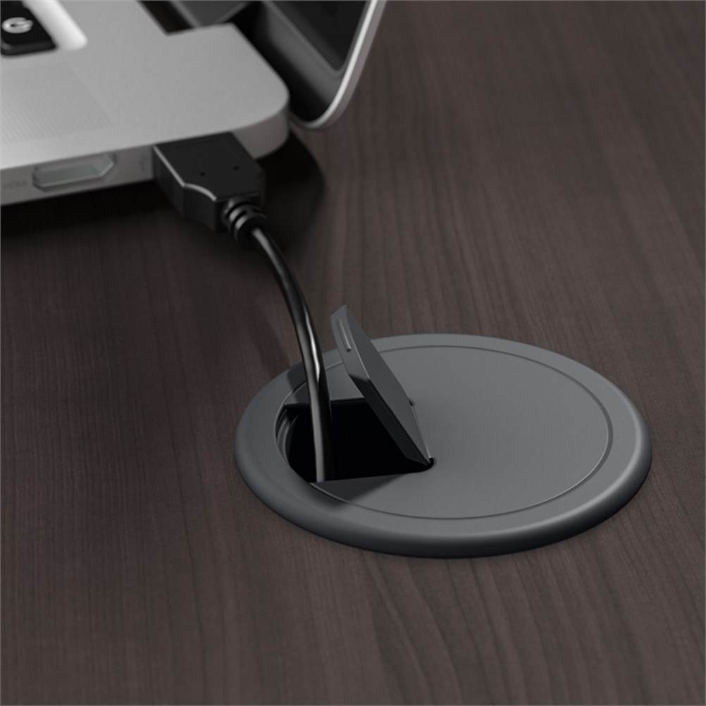 Cabot 52W 3 Position Sit to Stand Corner Desk in Heather Gray ...