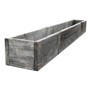 Set of 2 48" Rustic Planters Box, Short Version, 6" - Rustic - Outdoor ...