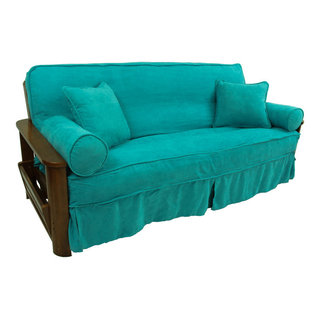 Solid Microsuede Full Futon Slipcover Set - Futon Covers - by Blazing ...