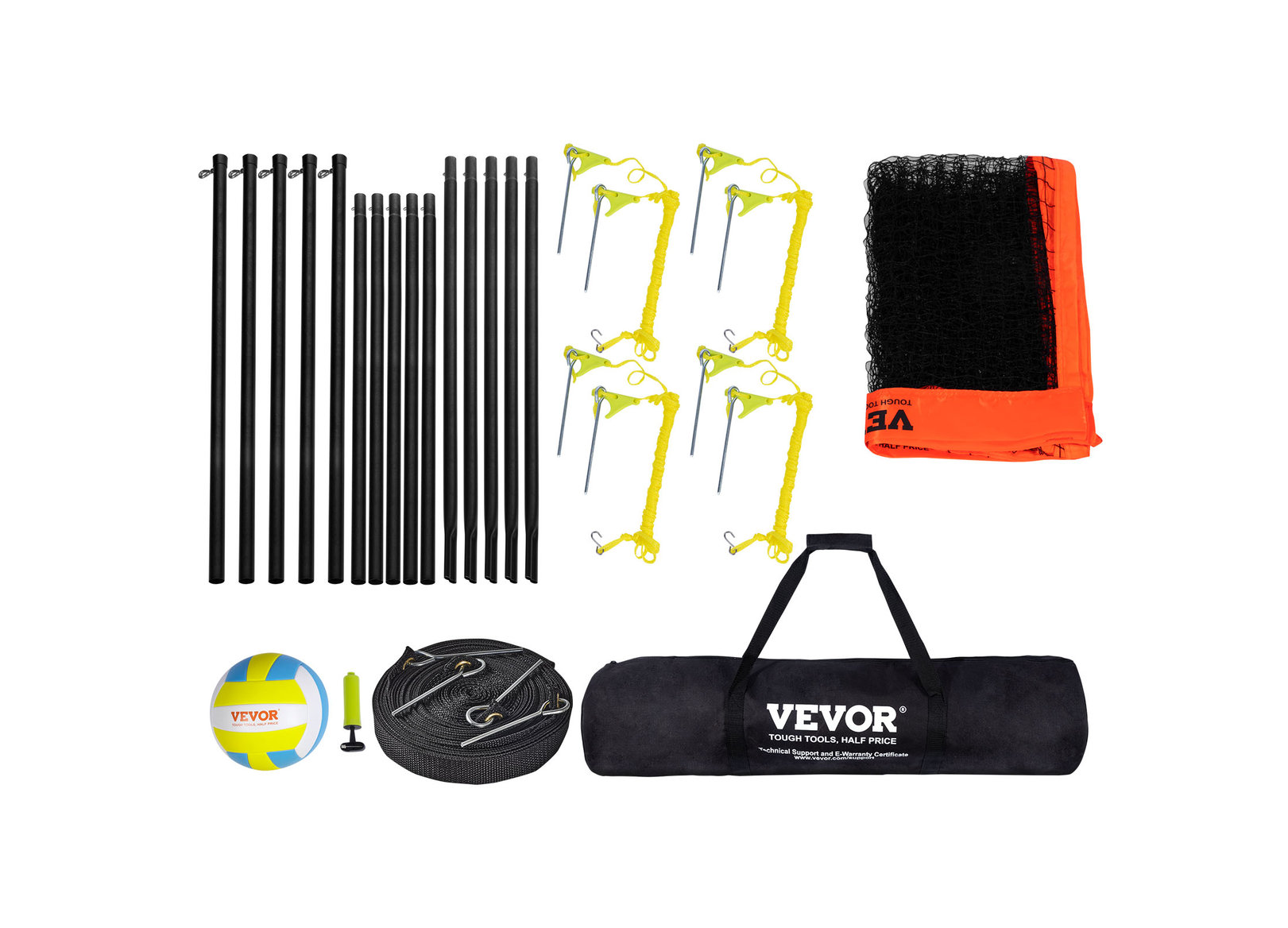VEVOR 4-Way Volleyball Net Adjustable Volleyball Game Set with Ball ...