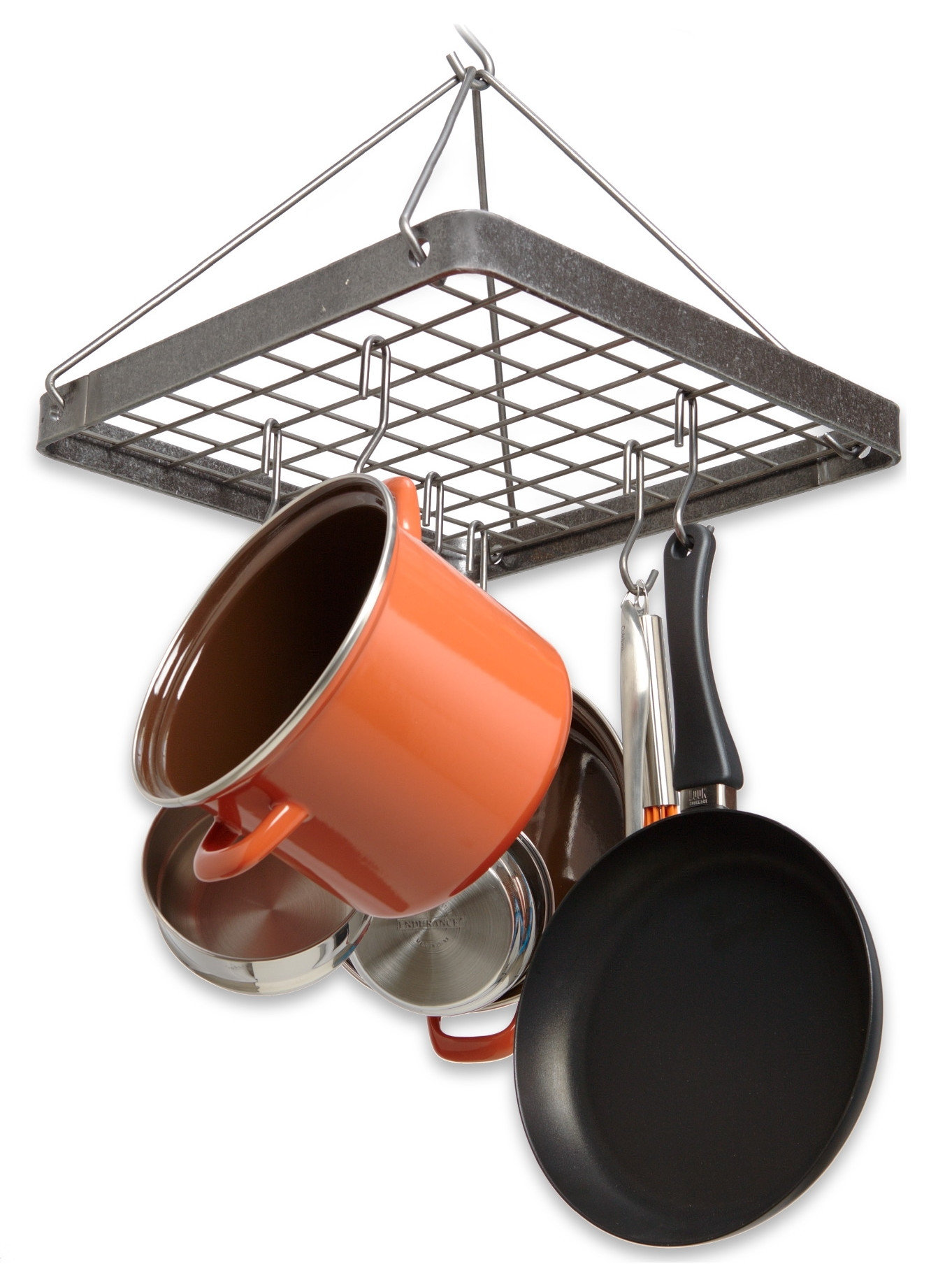 Handcrafted Decor Cottage Square Rack Hammered Steel - Contemporary ...