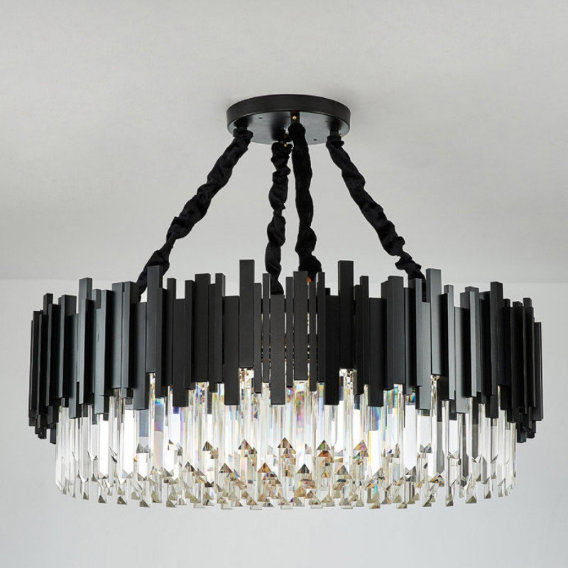 Gio Crystal Chandelier, Black, Diameter 24" - Contemporary - Kitchen ...