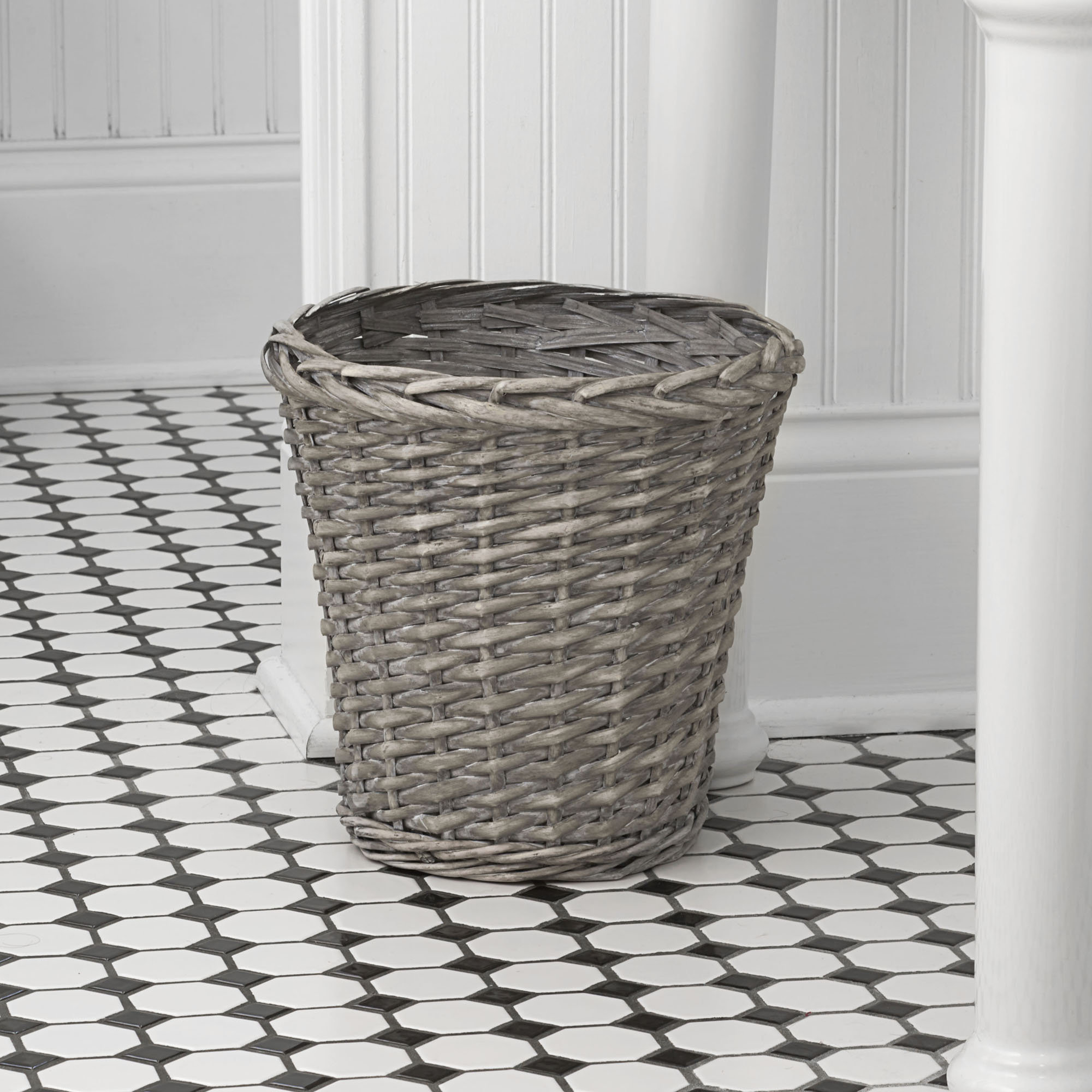 Wicker Waste Basket - Tropical - Wastebaskets - by Household Essentials ...