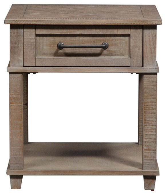 Parkland Falls Light Brown Rectangular End Table - Farmhouse - Side ...