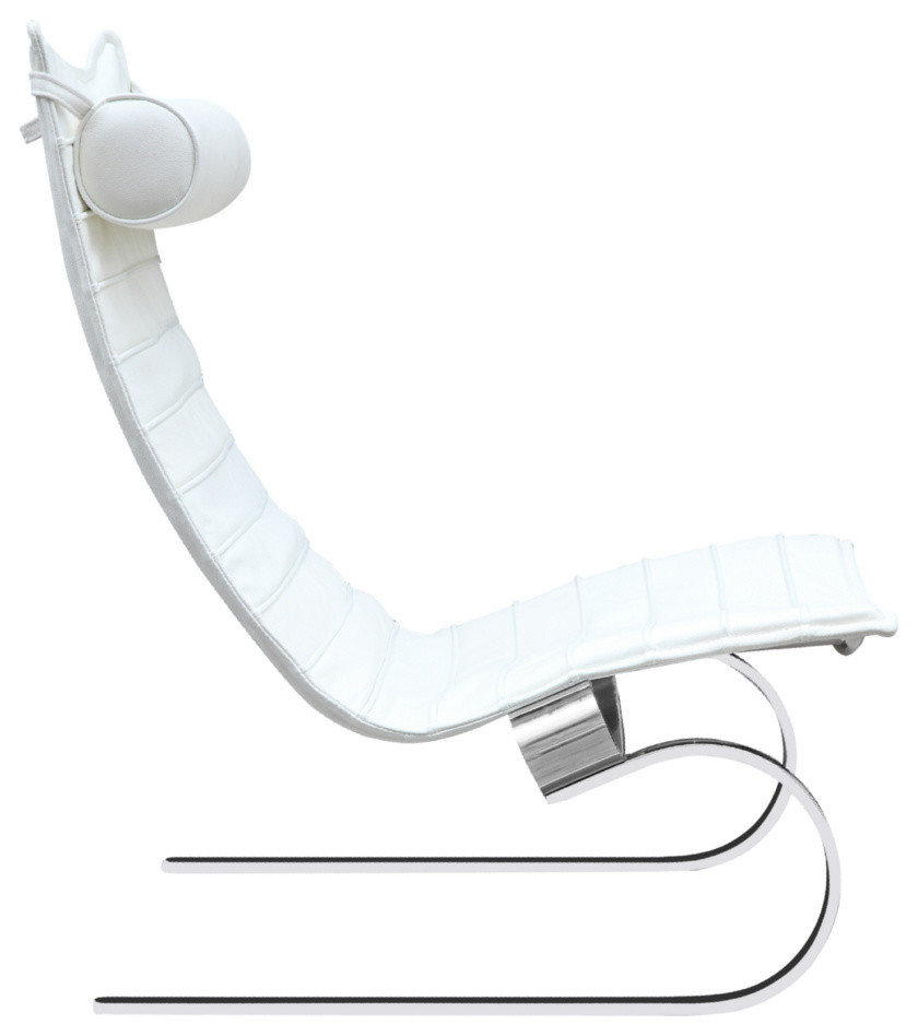 Classics Pika 20 Lounge Chair, White, 35"H x 19"W x 30"D - Contemporary ...