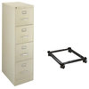 2 Piece Vertical Letter File Cabinet and Adjustable Mobile File Caddy ...