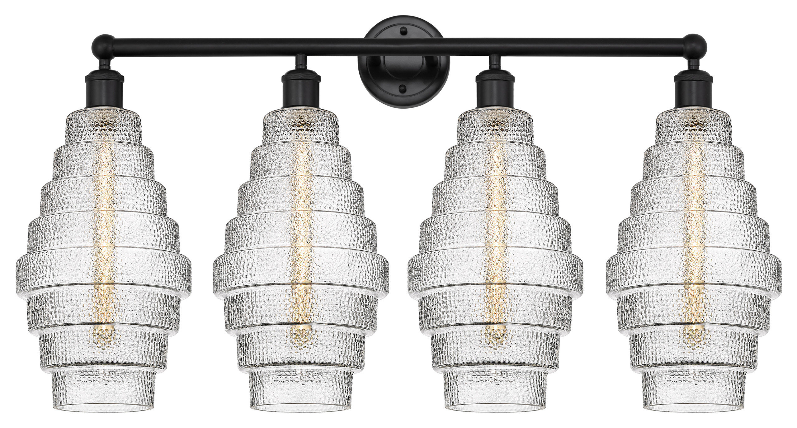 Cascade 4-Light 35" Bath Vanity Light, Matte Black Finish - Industrial ...