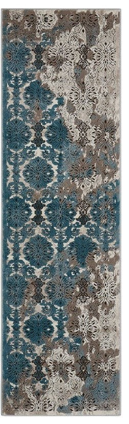 Nourison Karma Ivory Blue Area Rug 5'3"x7'4", 2'2" x 7'6 ...