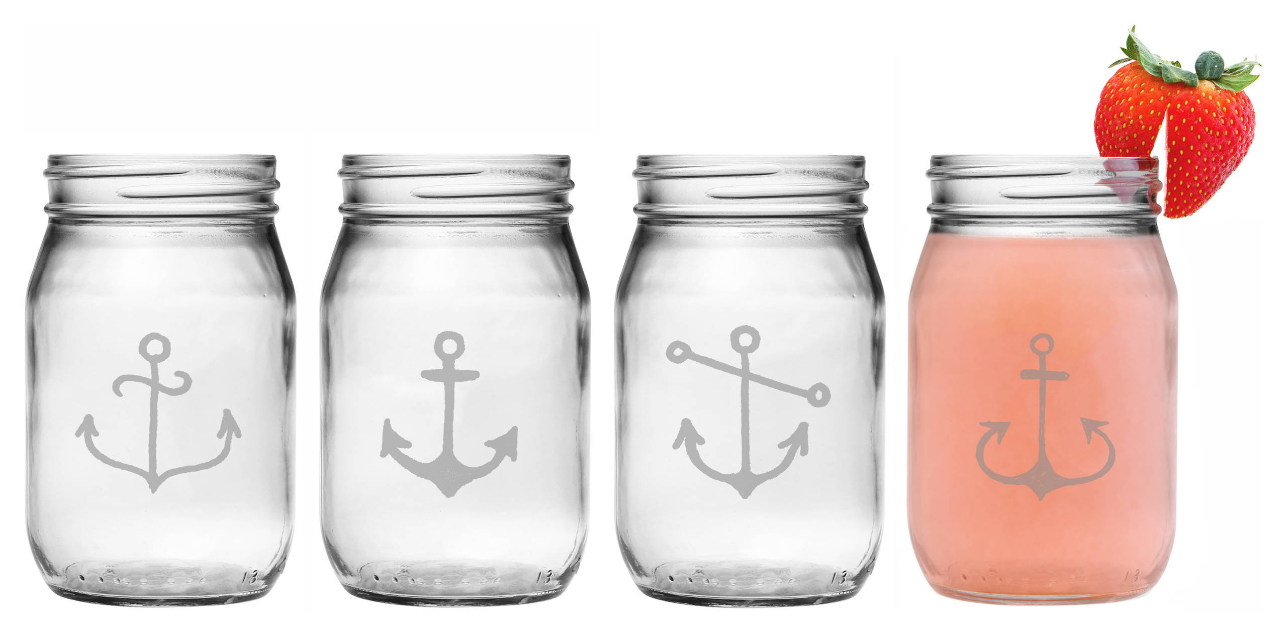 Ahoy! 4-Piece Drinking Jar Set - Beach Style - Everyday Glasses - by ...